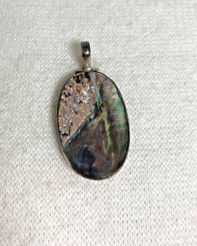 Sterling Silver Abalone Shell Pendant - 1 7/8" | eBay