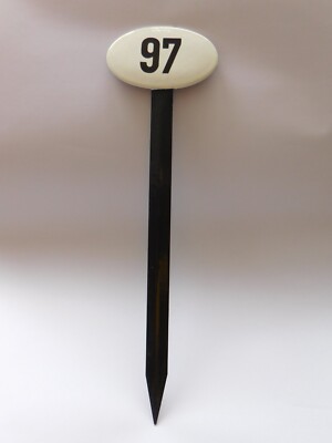 Vintage Sweden Enamel Porcelain Garden / Yard House Number 97 Sign on ...