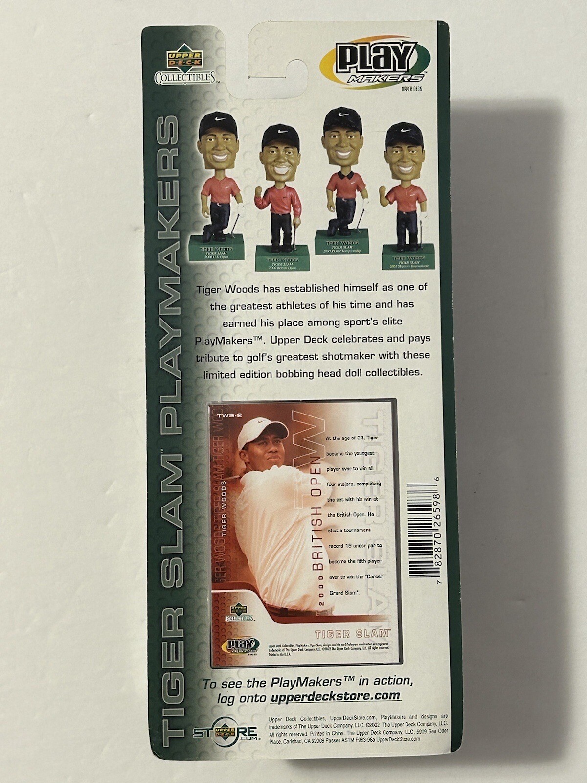 Tiger Woods Tiger Slam 2000 British Open Bobblehead NEW ON CARD! | eBay