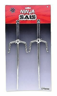 Ninja Twin Daggers Silver & Black Plastic Toy Weapon Set for Warrior ...