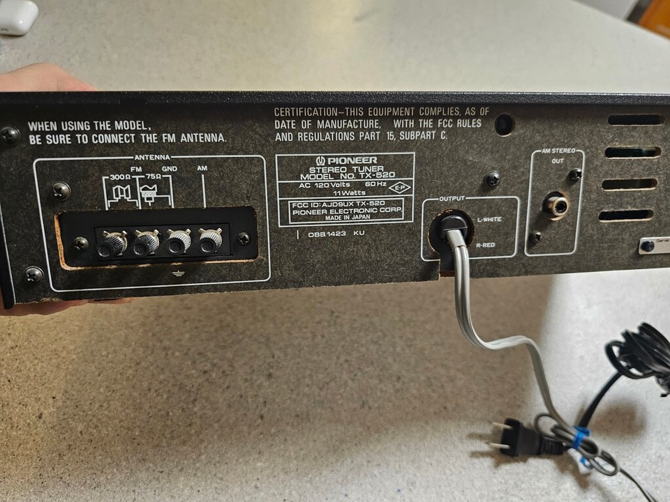 Vintage Pioneer TX-520 AM/FM Stereo Tuner - 11W - Made in Japan. TESTED ...