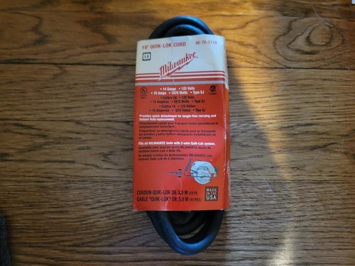 Milwaukee Tool 48-76-5110 10' 2-Wire Quik-Lok W/Twist Lock Plug Cord | eBay