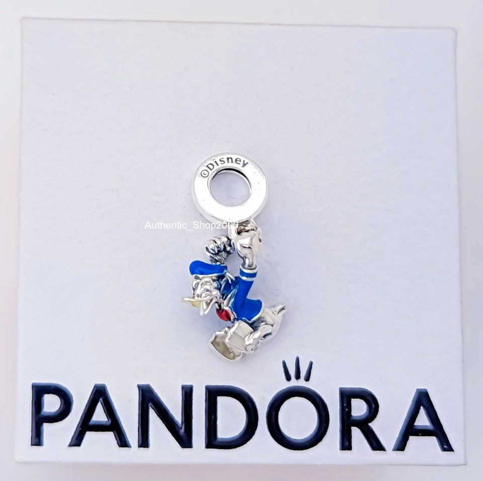 New 100% Authentic PANDORA 925 Blue Disney Donald Duck Dangle Charm ...