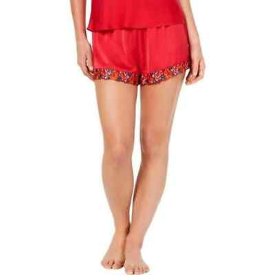 INC Red Embroidered Pajama Shorts Size M Sleep Shorts | eBay
