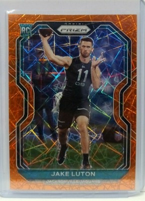 2020 Prizm Jake Luton ROOKIE ORANGE LAZER Prizm #354 RARE invest now ...