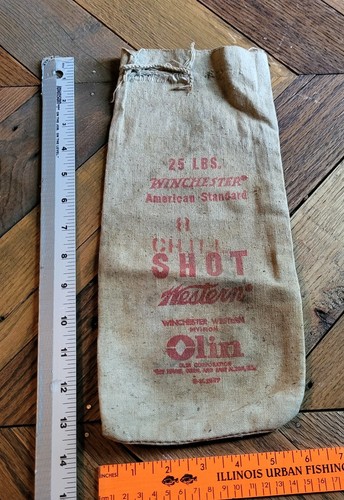 VTG Antique CLOTH SACK BAG - WINCHESTER WESTERN OLIN CHICAGO ILLINOIS 8 ...
