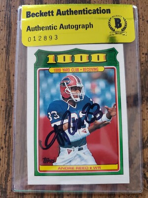Andre Reed AUTO 1988 Topps 1000 CLUB #28 BECKETT Authenticated HOF | eBay