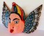 Mexican Folk Art Carved Wood Angel Cacheton Bust Wall Hanging Colonial ...