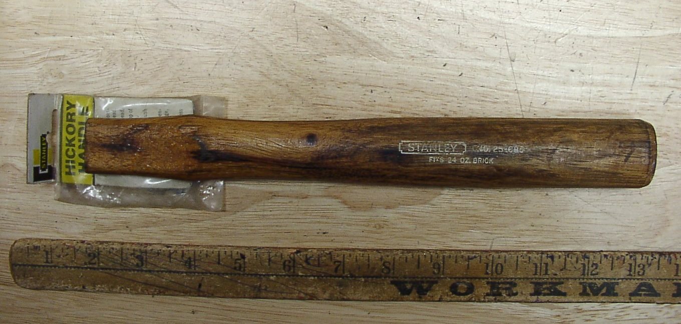 Vntg NOS Stanley Brick Hammer Handle With Orig. Hang Tag,W/Wood & Steel ...
