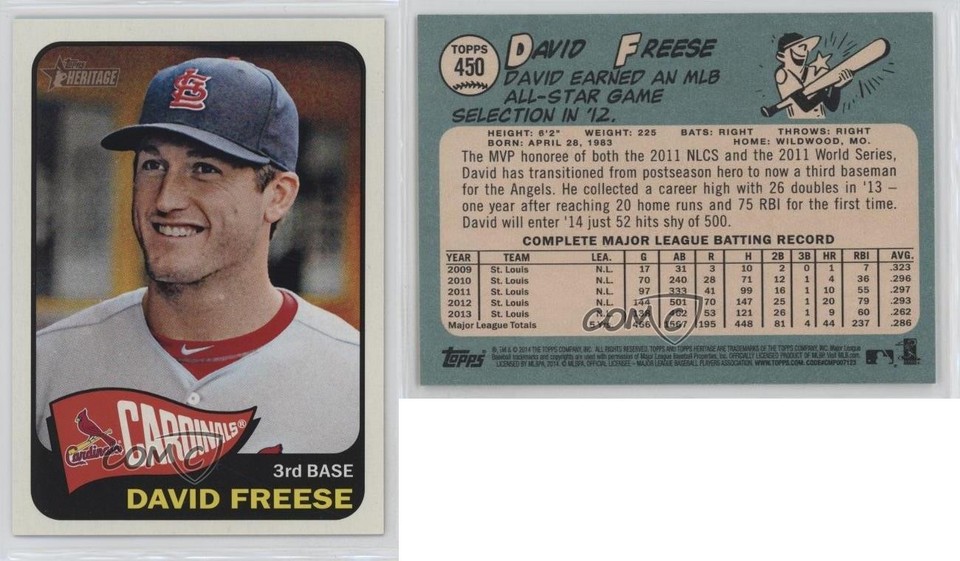2014 Topps Heritage High Number SP David Freese #450 0u0 | eBay