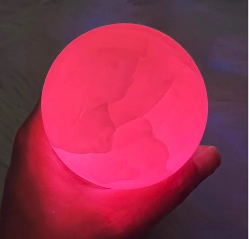 PINK MANGANO Calcite sphere glow uv reactive natural | eBay