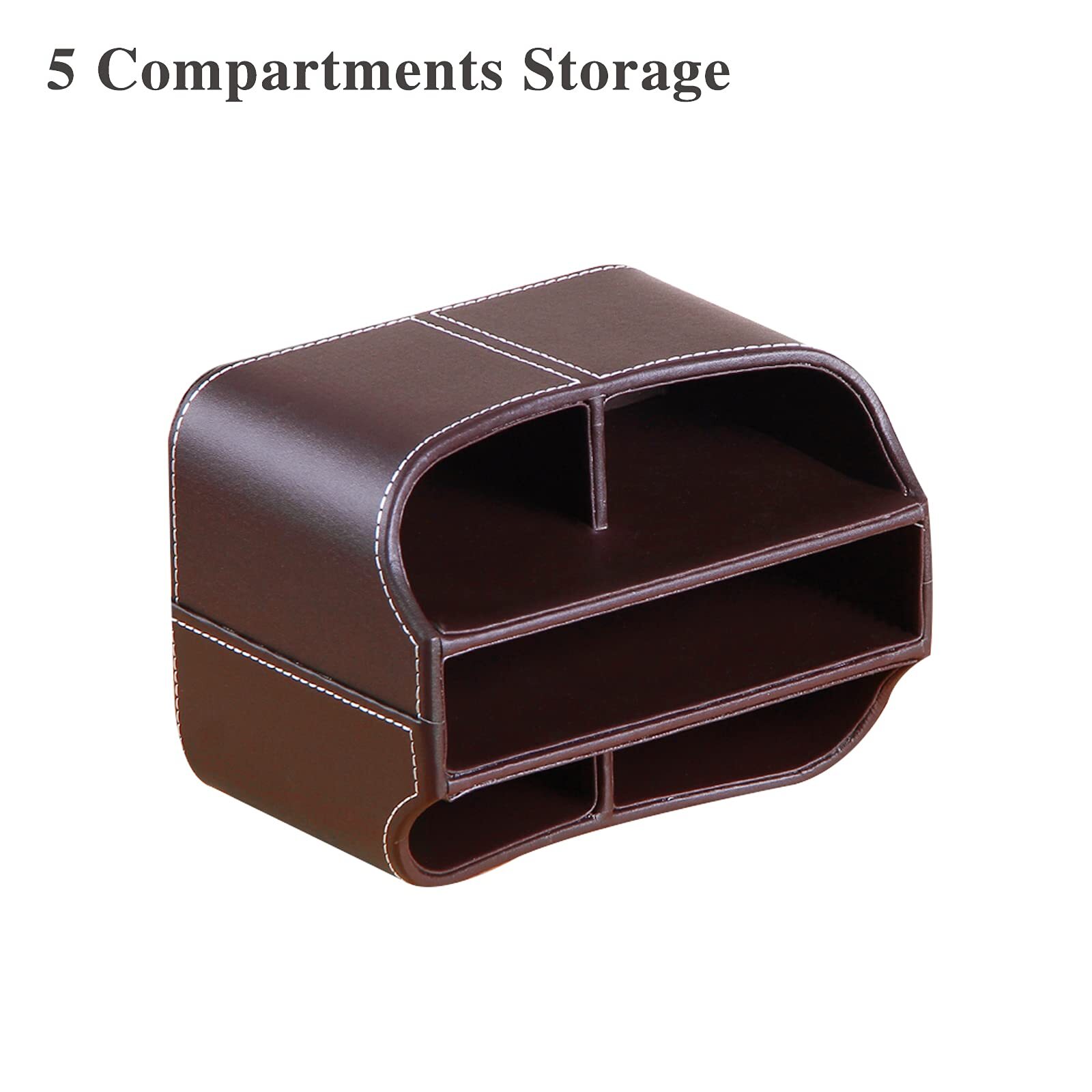 Leather Remote Control Holder, 360 Degree Spinning Desk TV Remote Caddy ...