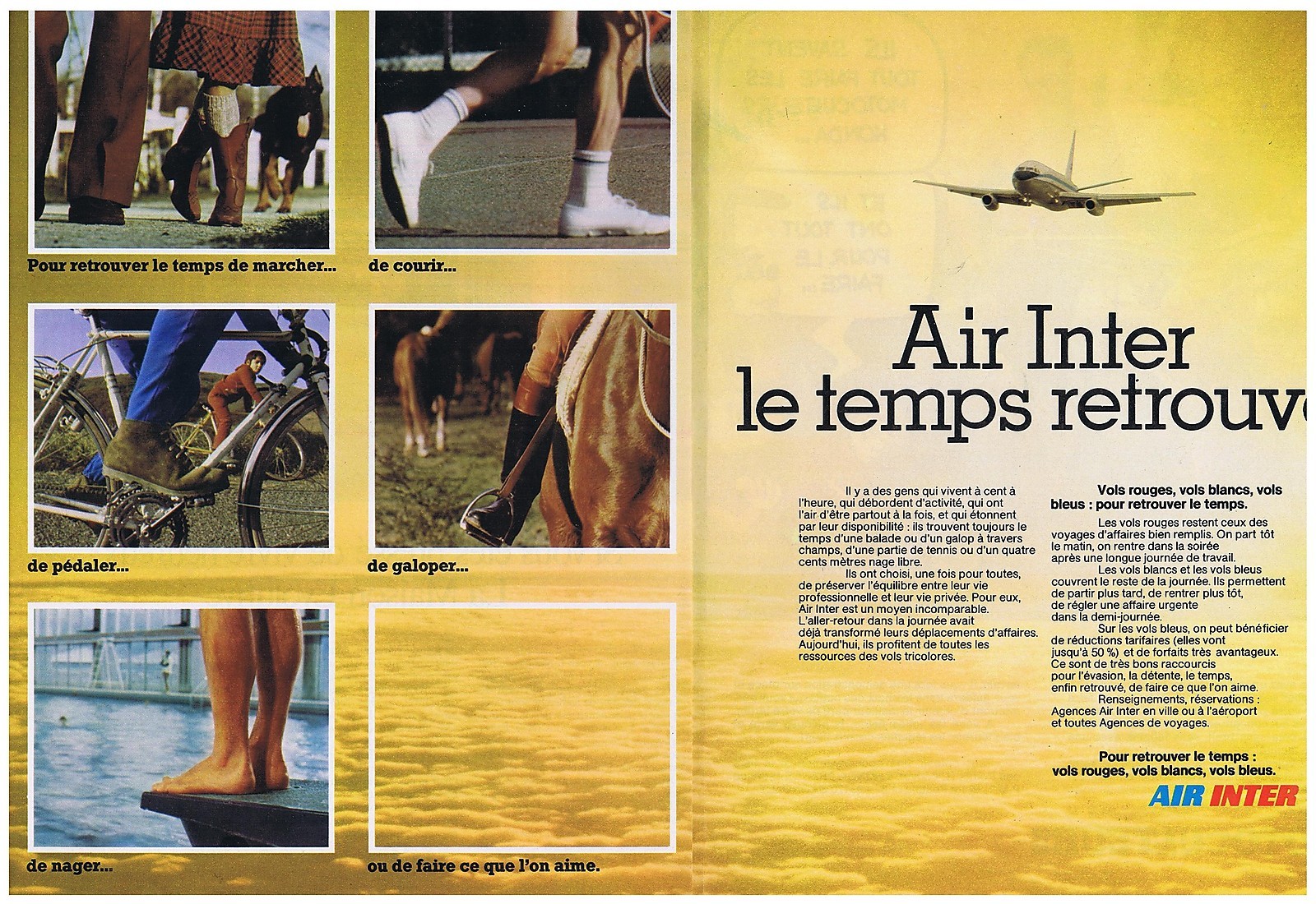 PUBLICITE ADVERTISING 114 1977 AIR INTER compagnie aérienne (2 pages ...