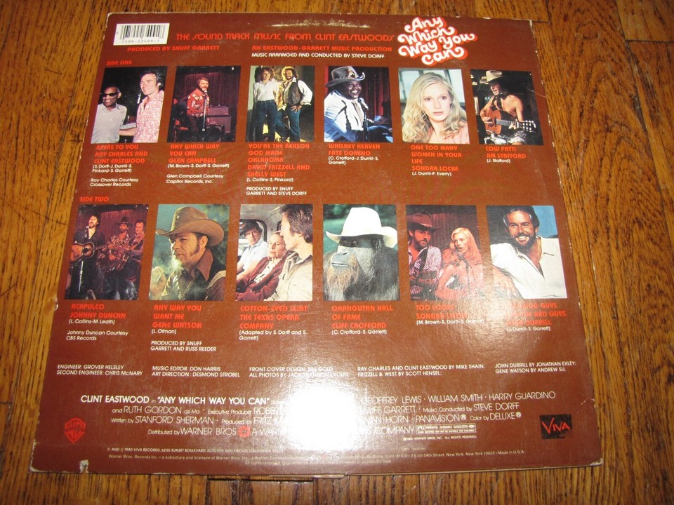 ANY WHICH WAY YOU CAN SOUND TRACK MUSIC CLINT EASTWOOD - WARNER BROS ...