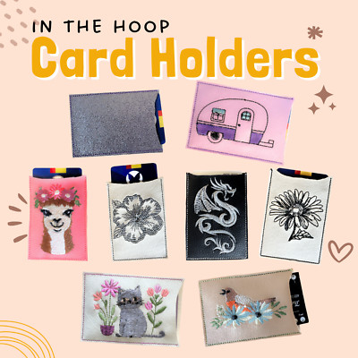 In The Hoop (ITH) Machine Embroidery Designs Card Holders on USB for ...