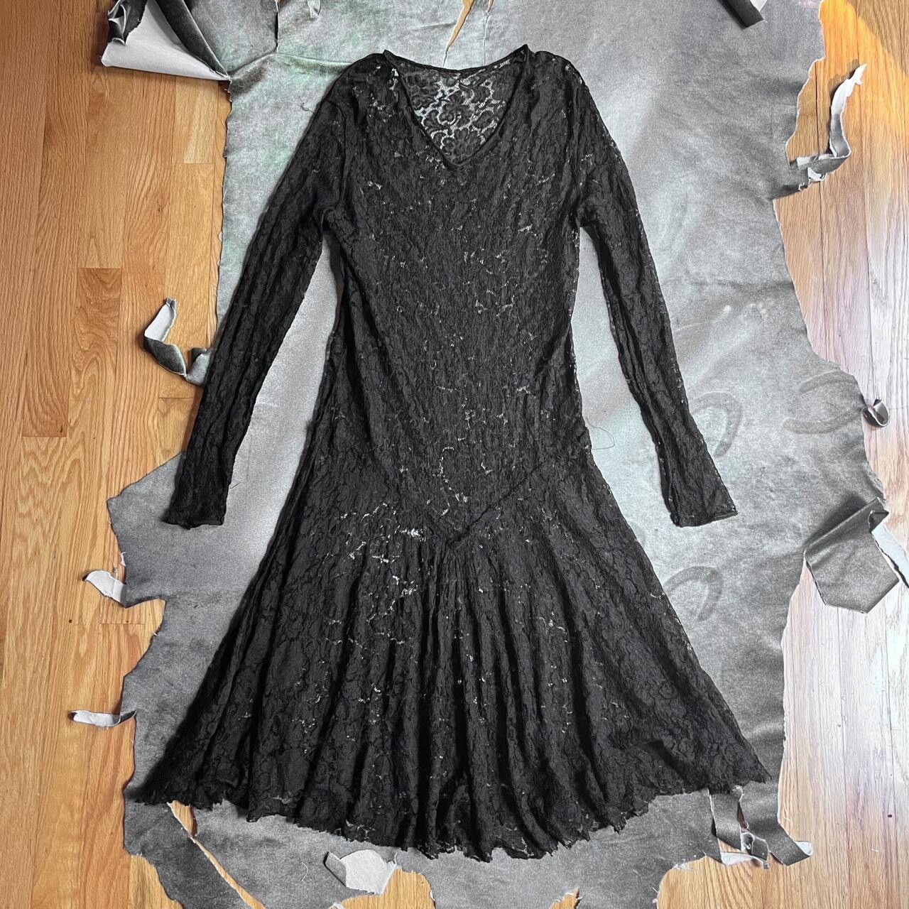 20s Black Lace Goth Victorian Mourning Dress Size XS - Gem