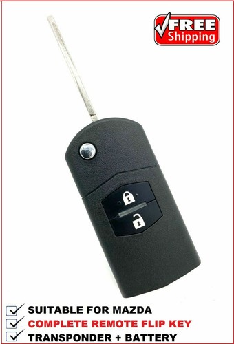 MAZDA 2 3 6 RX8 Remote FLIP KEY Ready for programming Transponder Car ...