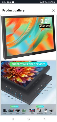8 Inch Mini Monitor, Small HDMI Screen Display,1280 * 800 Resolution ...