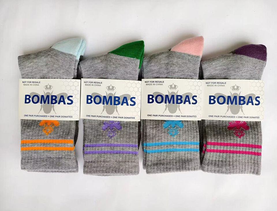 4 Pairs BOMBAS Women's Cushion Calf Socks Honeycomb Gray Size Medium 4 ...