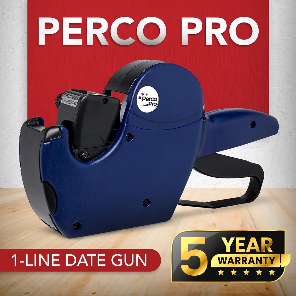 Perco Pro 1 Line Date Label Gun Kit, Includes 8 Digits Date Gun Labeler ...