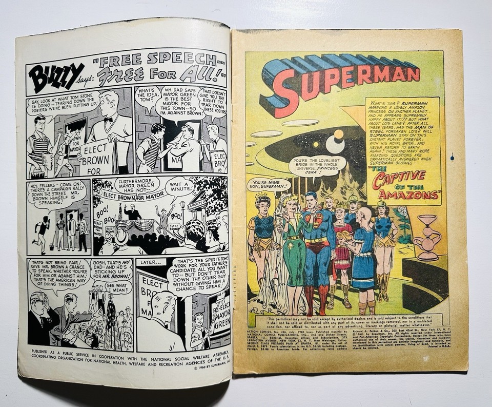ACTION COMICS #266 DC Comics 1960 Superman & Early Supergirl FN! | eBay