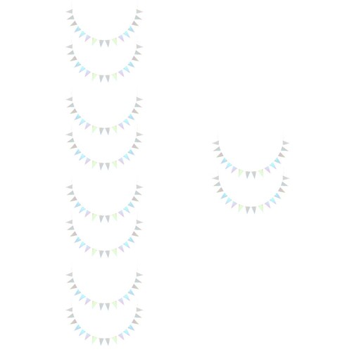 10 pcs Iridescent Triangle Banner Flag Double Sided Metallic ...