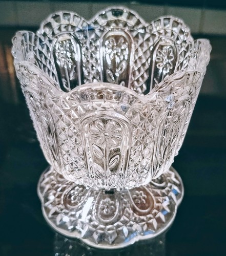 Vintage 1973 Avon by Fostoria Clear Crystal Candle/Jewelry Holder Daisy ...