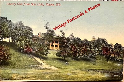 RACINE Wisconsin COUNTRY CLUB Golf Postcard 1912 | eBay