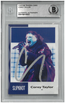 Corey Taylor Signed Autograph Slabbed Custom Slipknot Card Beckett BAS ...