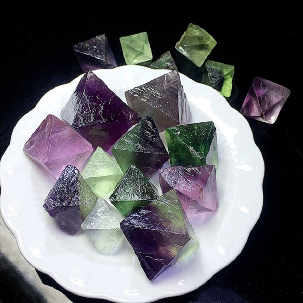 100g Natural Clear Fluorite Octahedron Quartz Crystal Mineral Specimen ...