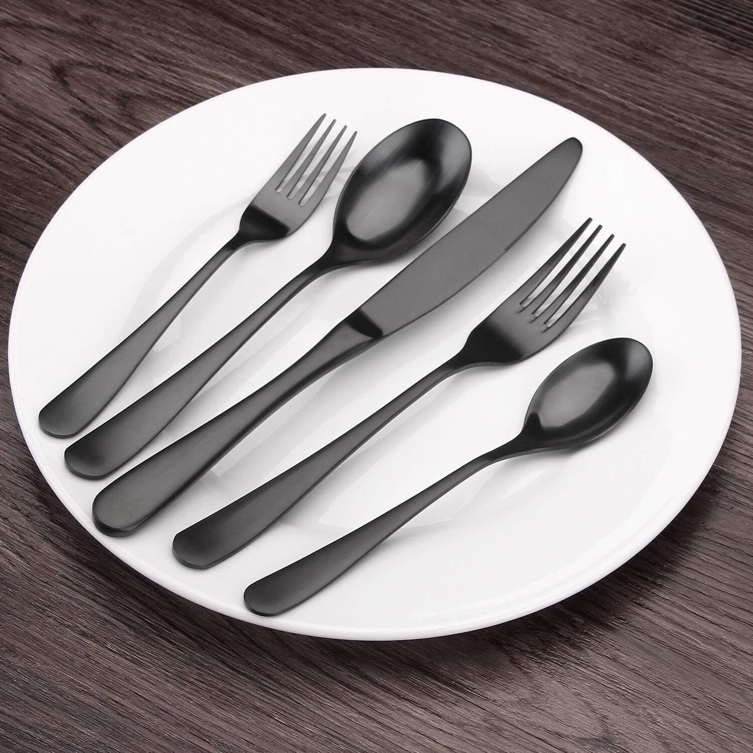 Matte Black Silverware Set, Bysta 20-Piece Stainless Steel | eBay