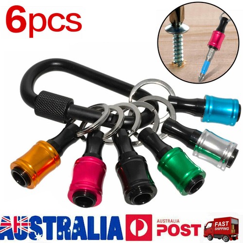 6PCS Hex Shank Screwdriver Bit Holder Extension Bar Keychain Driver ...