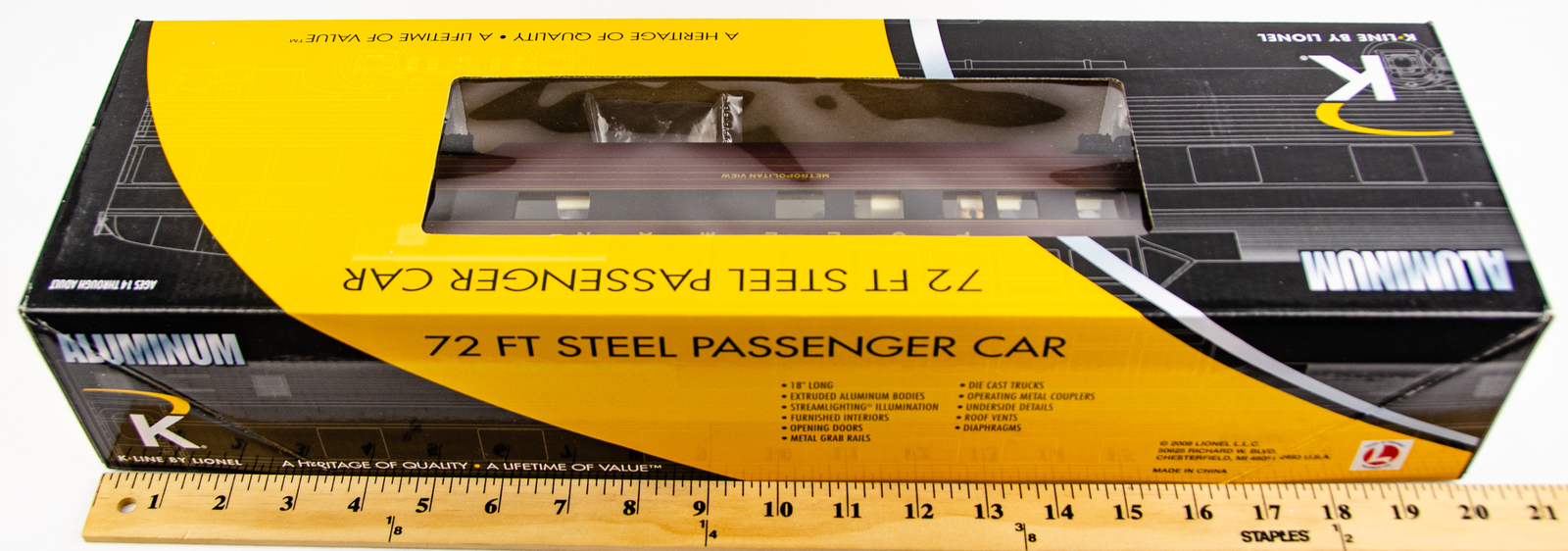 K-Line 6-22435 Pennsylvania Aluminum Observation O Scale Train ...
