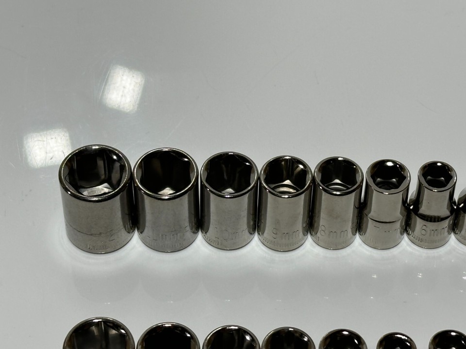 NOS Craftsman Tools USA 18pc Metric & SAE Shallow Socket Set, 1/4 ...
