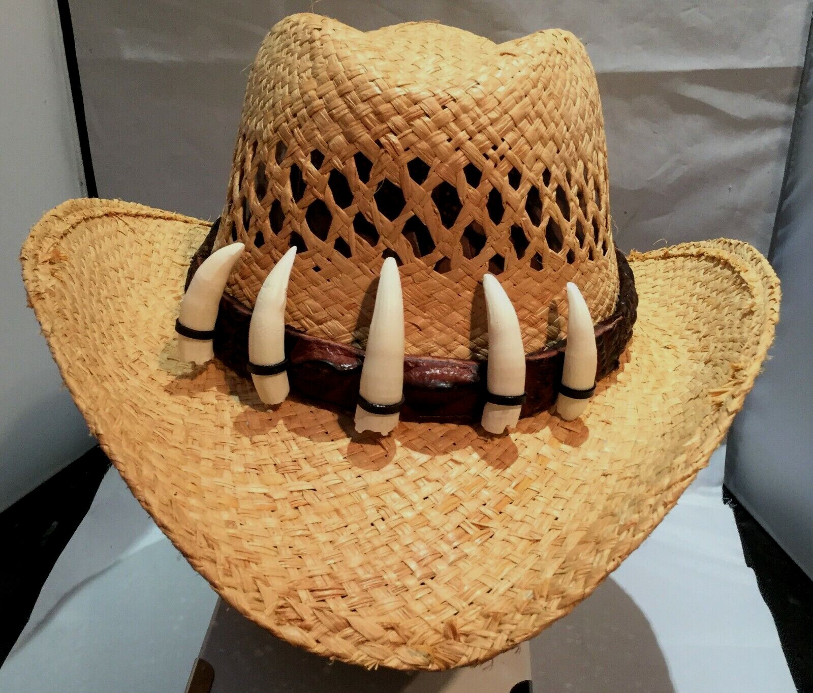 Genuine crocodile leather hatband 5 teeth hats for man woman Australian ...