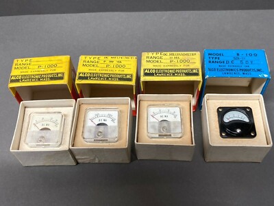 Alco Tiny Panel Meters P-1000 0-20 ma, 0-300ma, 0-10ma, B-100 0-50 VDC ...