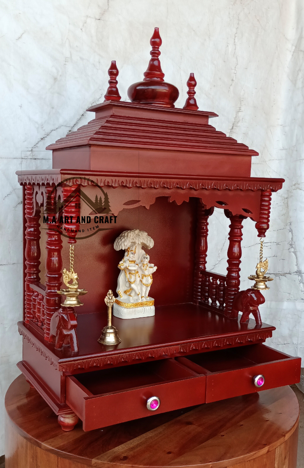 Wooden Temple Dark Red polish Hand Made Temple Home And Office,Wall ...