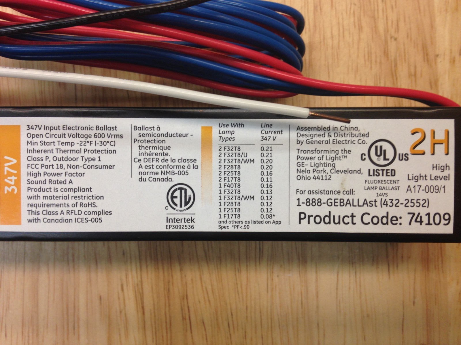 GE Lighting T8 UltraMax Proline Electronic Ballast, for sale online | eBay