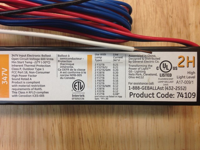 GE Lighting T8 UltraMax Proline Electronic Ballast, for sale online | eBay