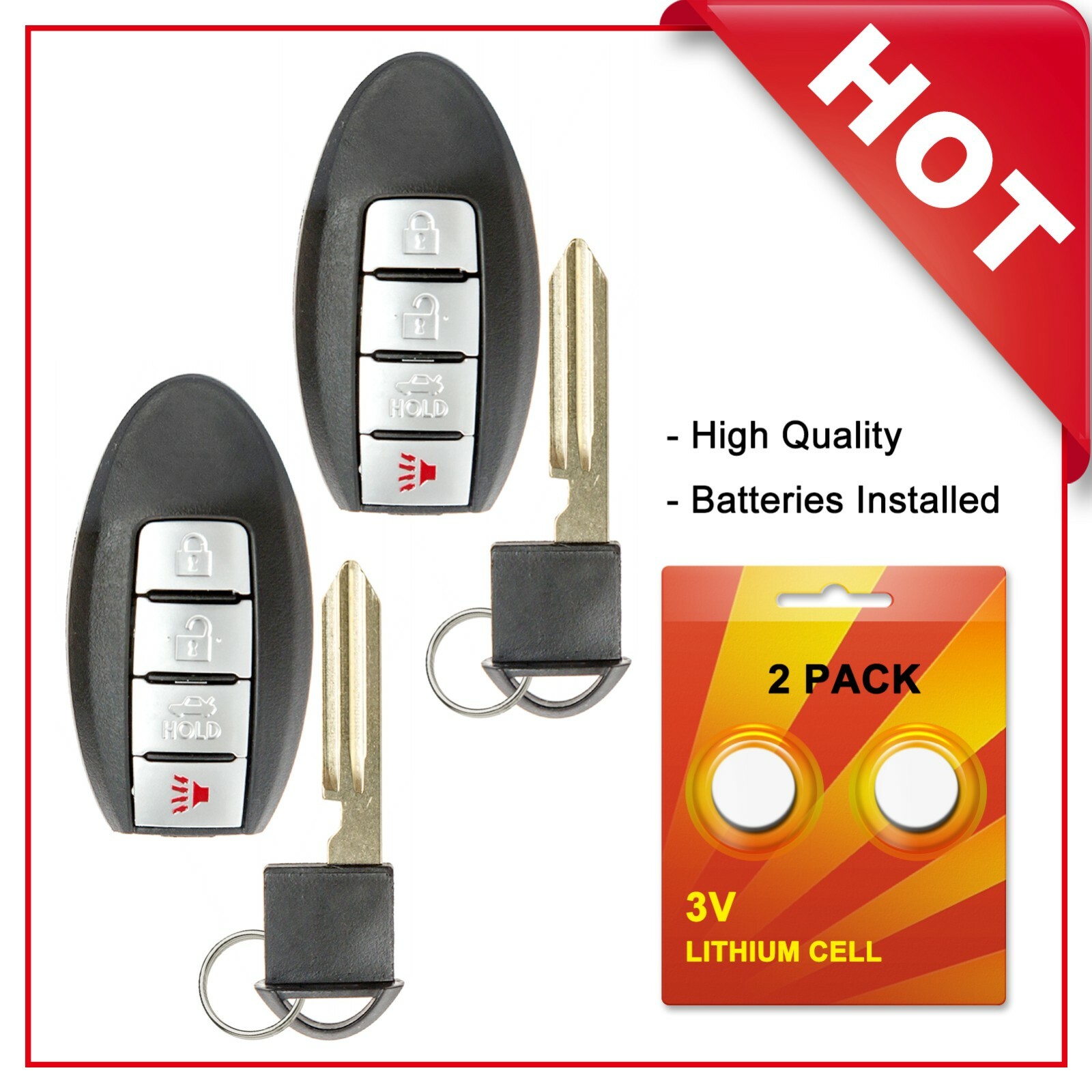 2 For Infiniti 2014 2015 2016 QX70 Smart Proxy Remote Car Key Fob ...