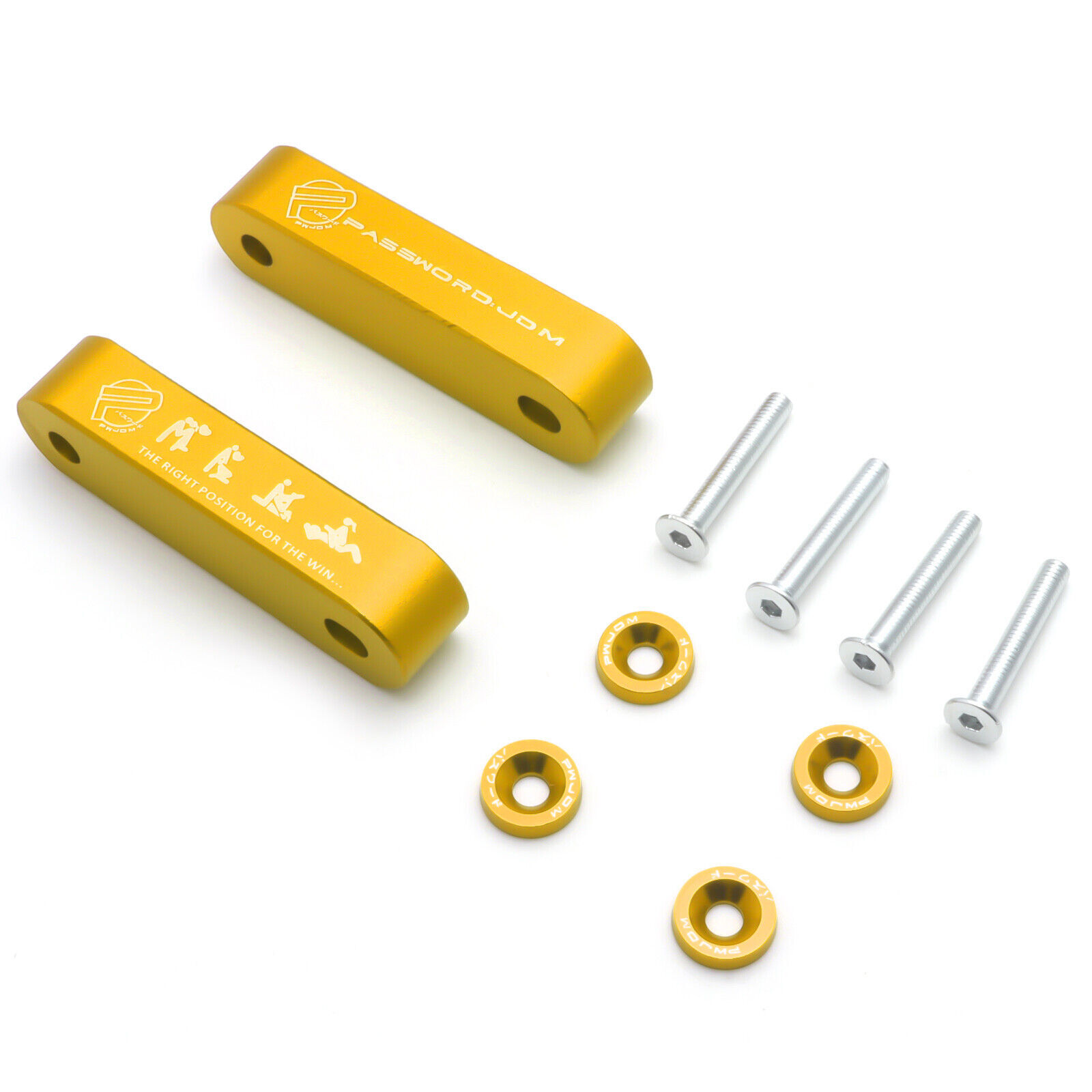 JDM Aluminum Billet Hood Vent Spacer Riser Kit For Honda Civic Acura ...