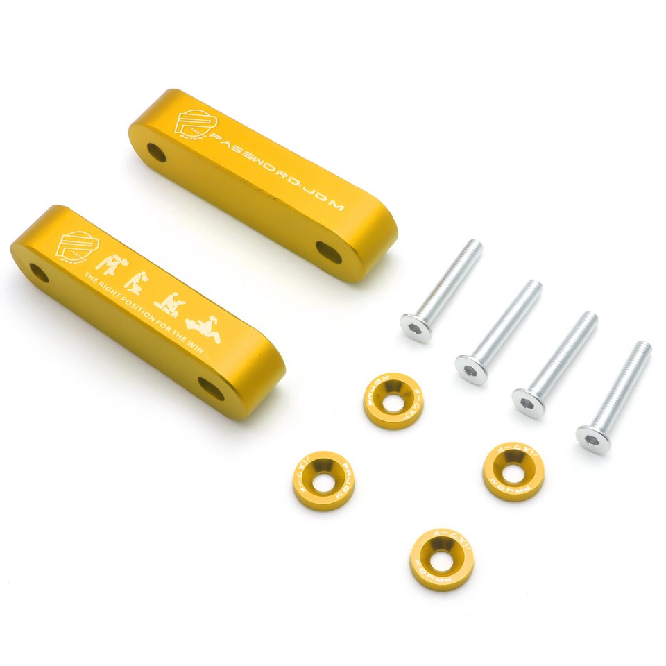 JDM Aluminum Billet Hood Vent Spacer Riser Kit For Honda Civic Acura ...