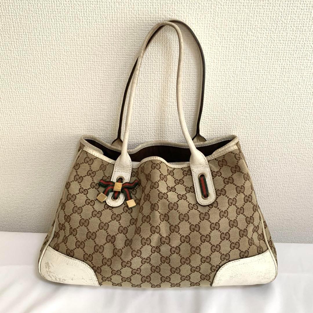 Gucci Gg Canvas Princy Sherry Line Tote Bag - Gem