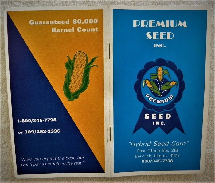1995 Premium Hybrid Seed Corn, Berwick, Illinois IL Advertising Note ...