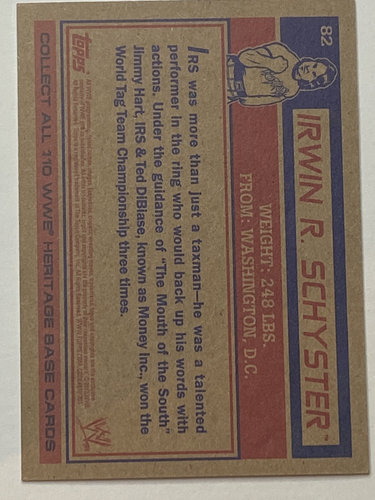 Irwin R. Schyster Autographed 2012 Topps Heritage WWE I.R.S. Mike ...