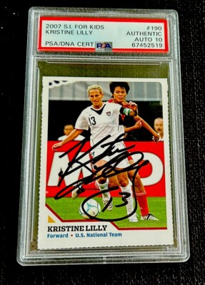 KRISTINE LILLY RARE PSA AUTHENTIC SI for Kids USA USWNT GEM MINT AUTO ...