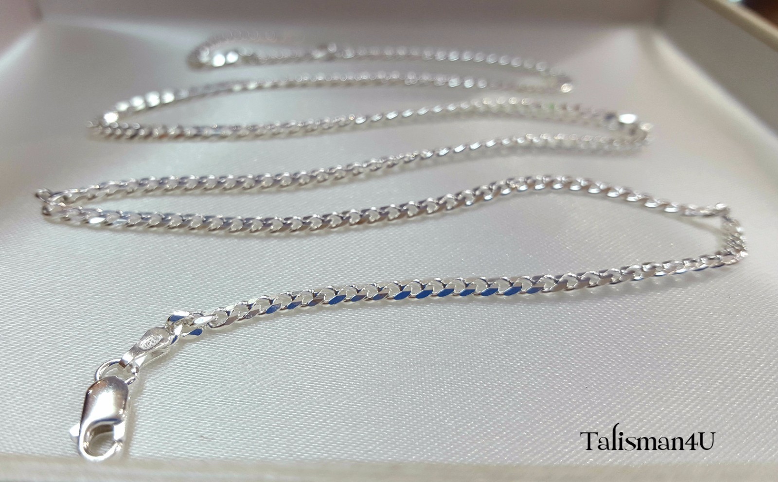 22 Inch 925 Sterling Silver Italian Curb Chain Necklace 3 mm Men's ...