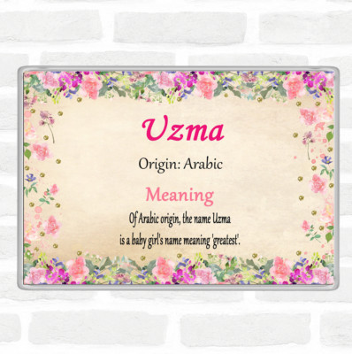 Uzma Name Meaning Jumbo Fridge Magnet Floral | eBay UK
