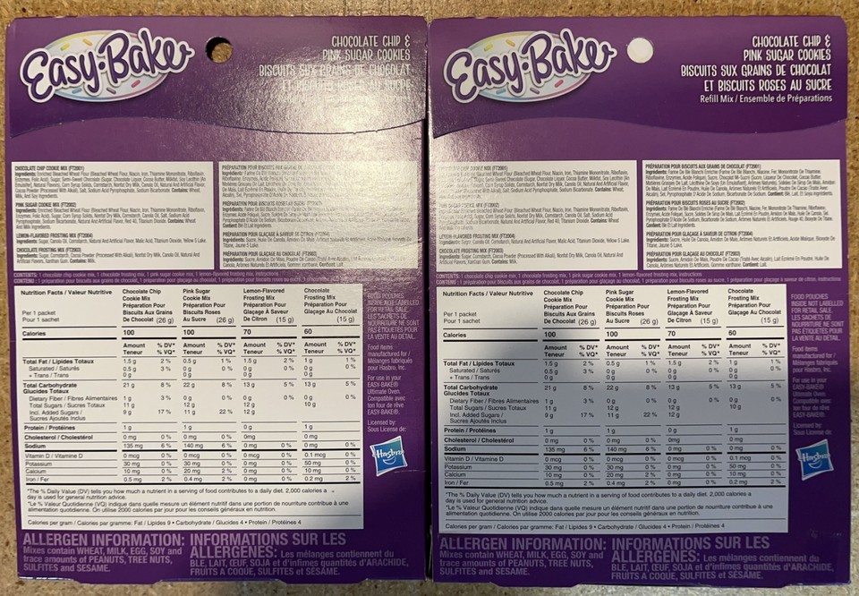 Easy-Bake Ultimate Oven - Chocolate Chip & Pink Sugar Cookies Mixes (2 ...