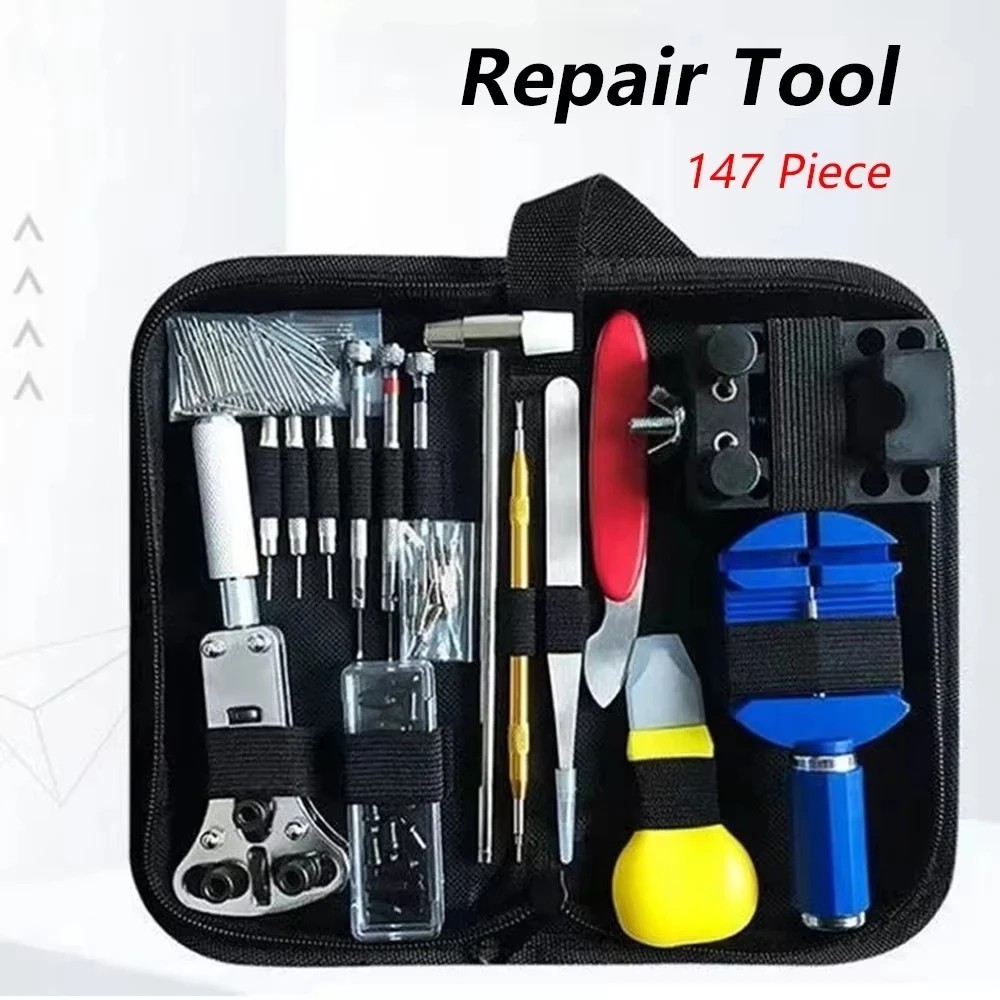147PCS Watch Repair Tool Kit Back Case Opener Remover Spring Pin Bars ...
